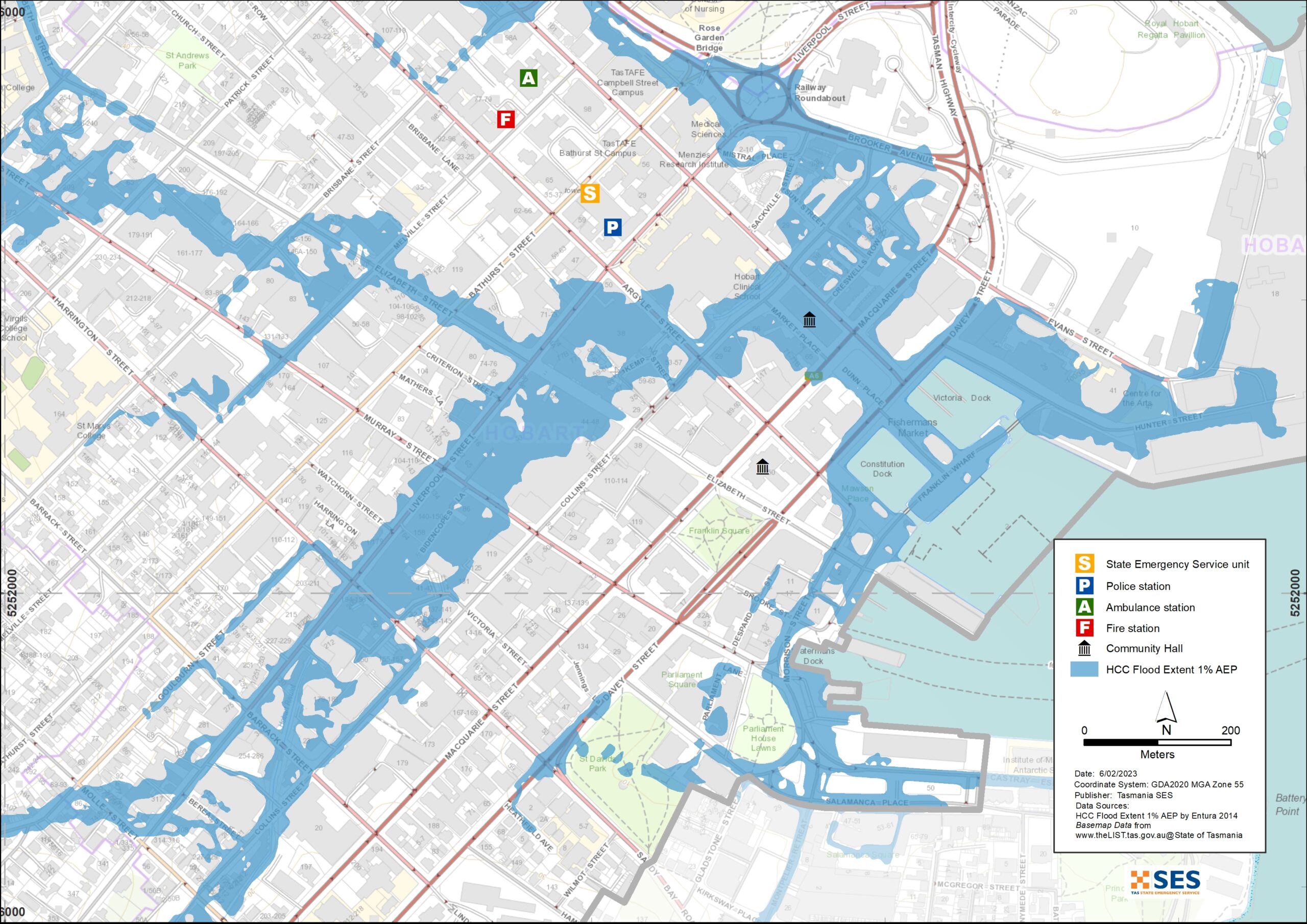 Hobart CBD and surrounds flood guide - Tasmania State Emergency Service