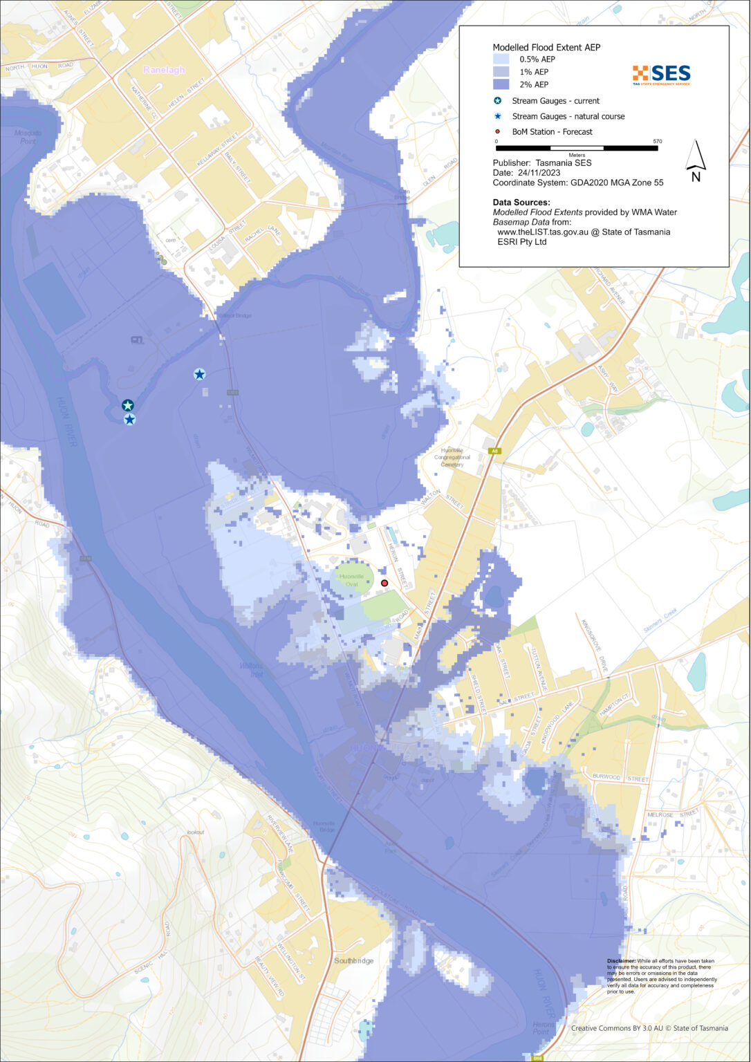 Huonville / Ranelagh flood guide - Tasmania State Emergency Service
