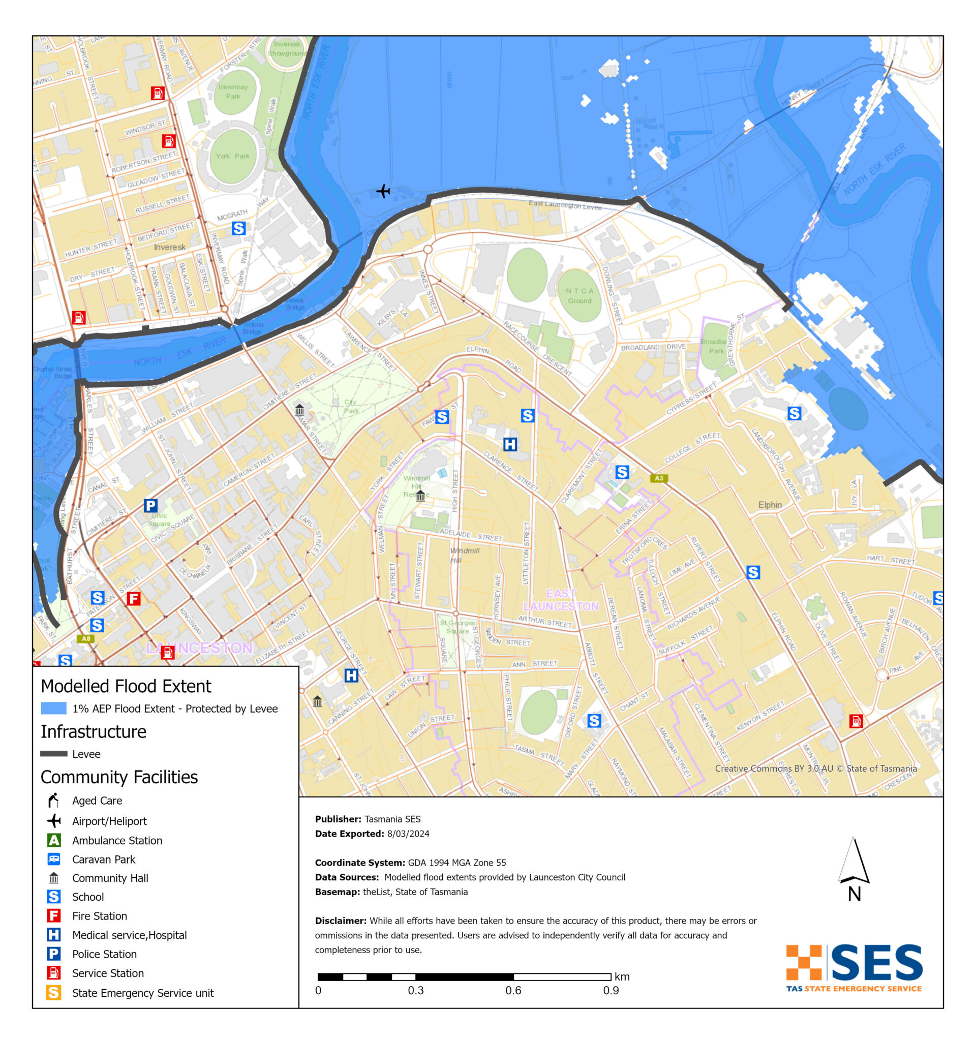 Launceston City and East Launceston Levee Protected Areas flood guide ...