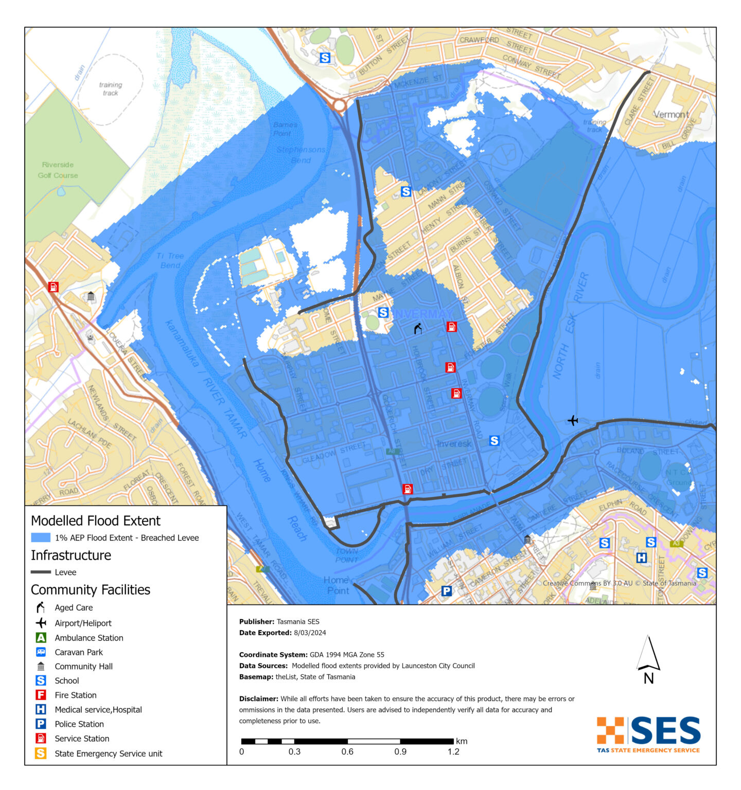 Launceston - Invermay Levee Protected Area flood guide - Tasmania State ...