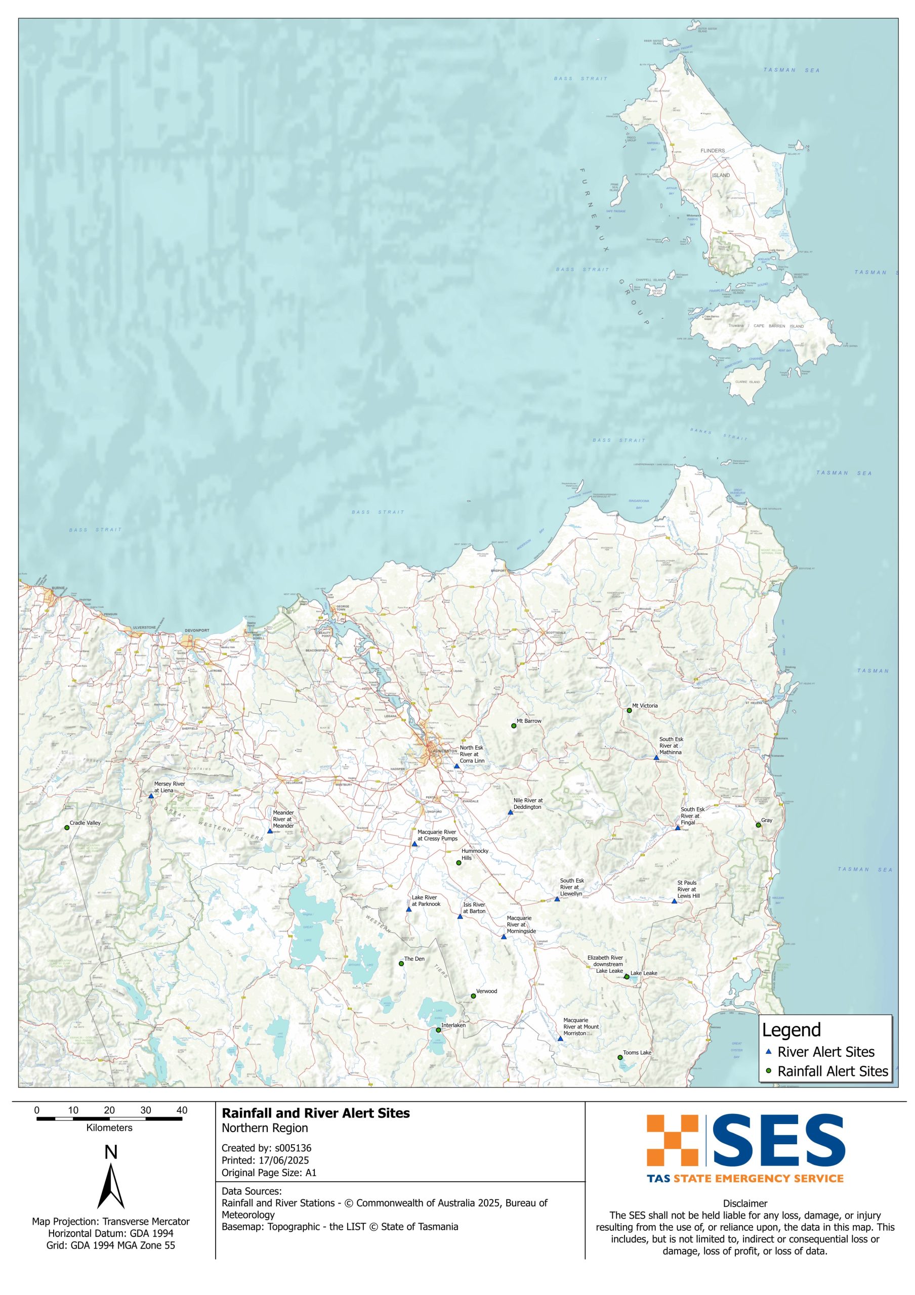 State Emergency Service Rainfall and River Alerts - Tasmania State ...